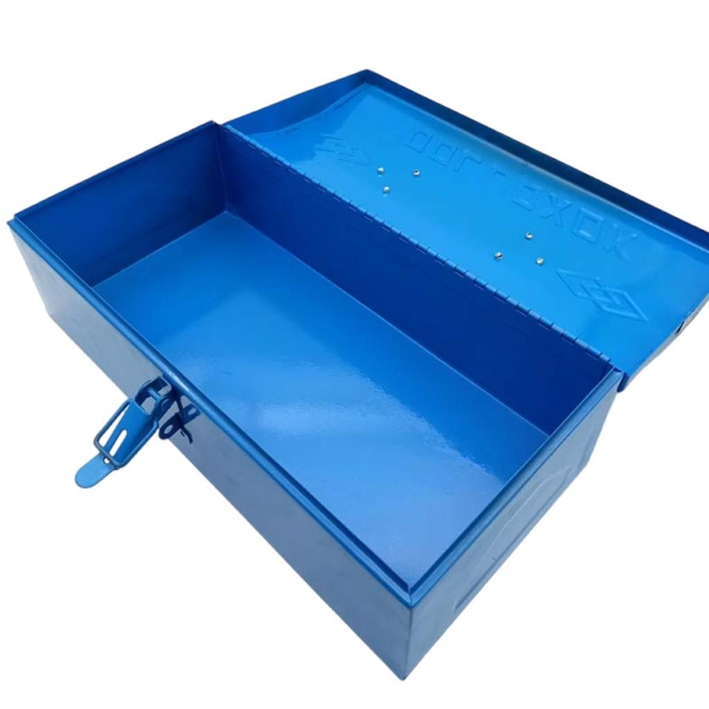 Blue Metal Tool Case Iron Sheet Tool Box Container for Students and ...
