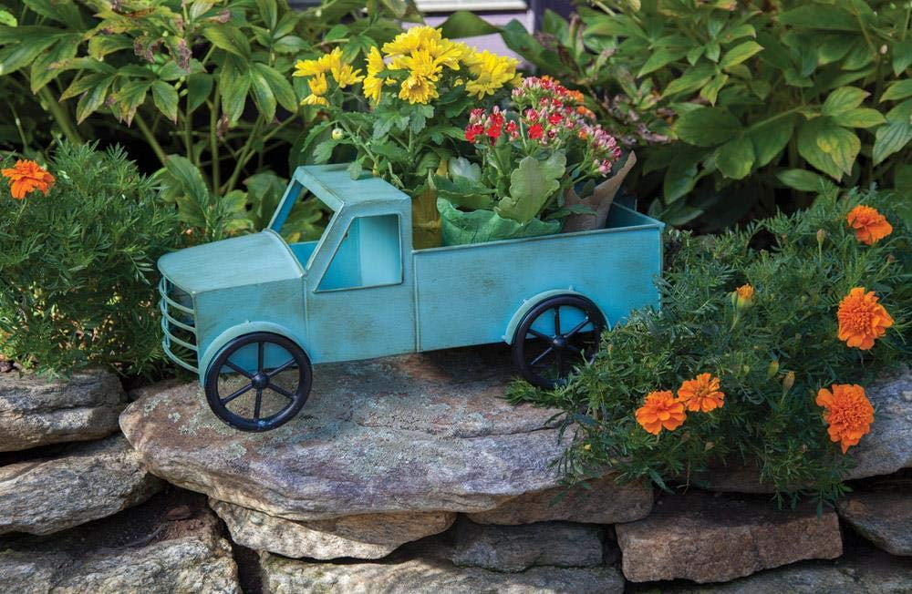 Blue Metal Truck Planter 19” x 9” x 8” - Walmart.com
