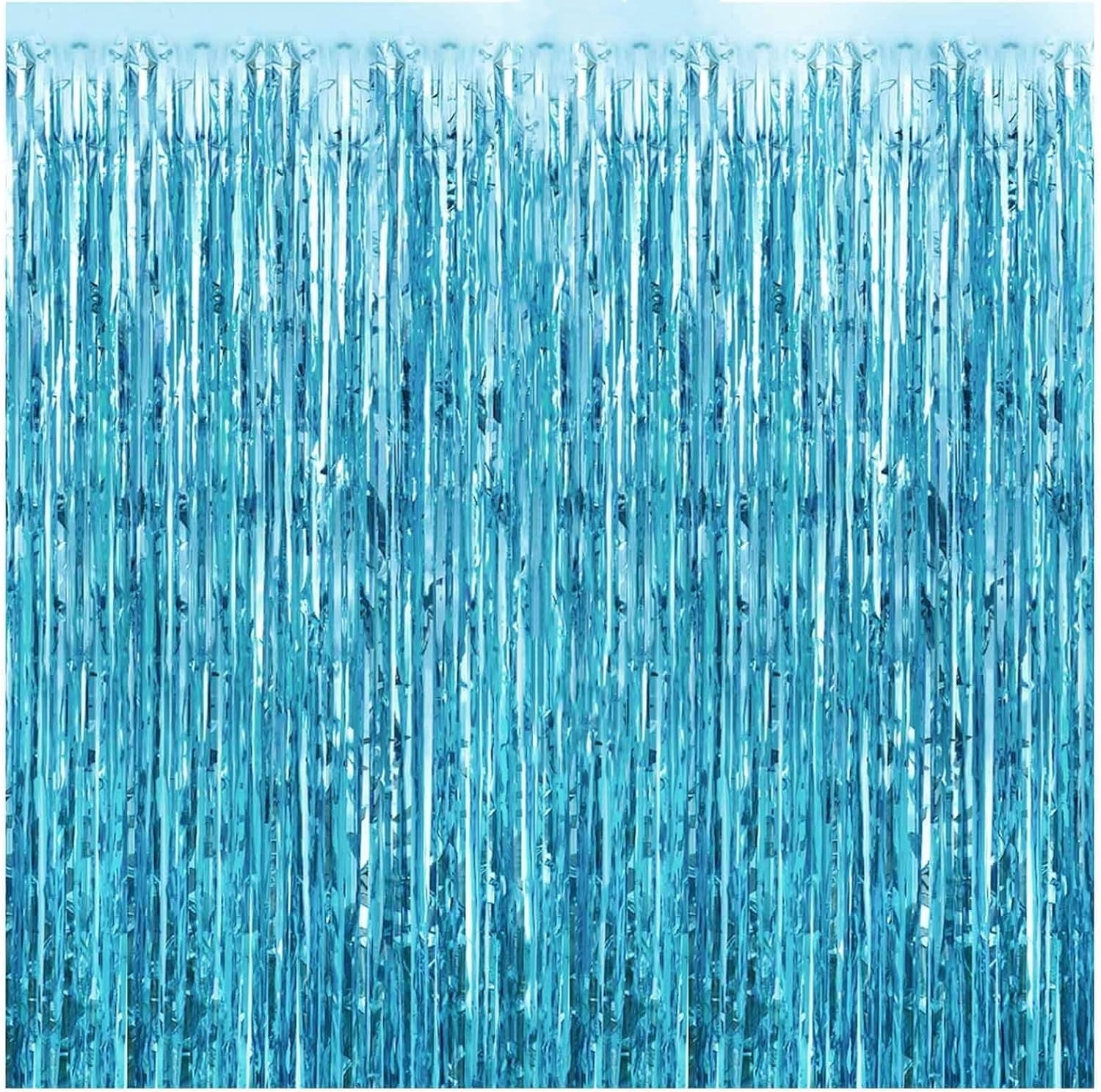 Blue Metallic Tinsel Foil Fringe Curtains,Streamer Wedding Decorations ...