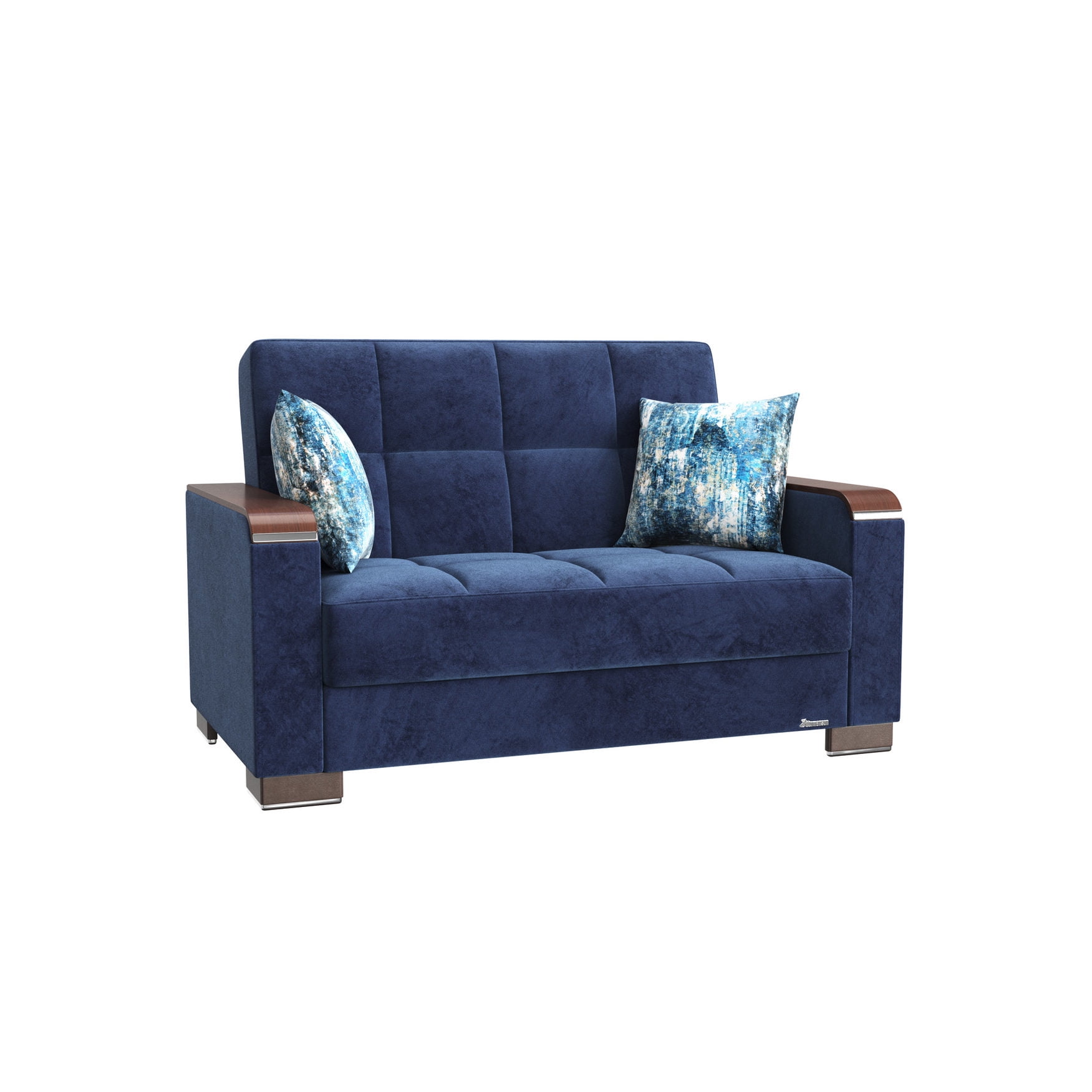 Blue Microfiber - Versatile for Any Decor - Smaller Homes - Comfortable ...