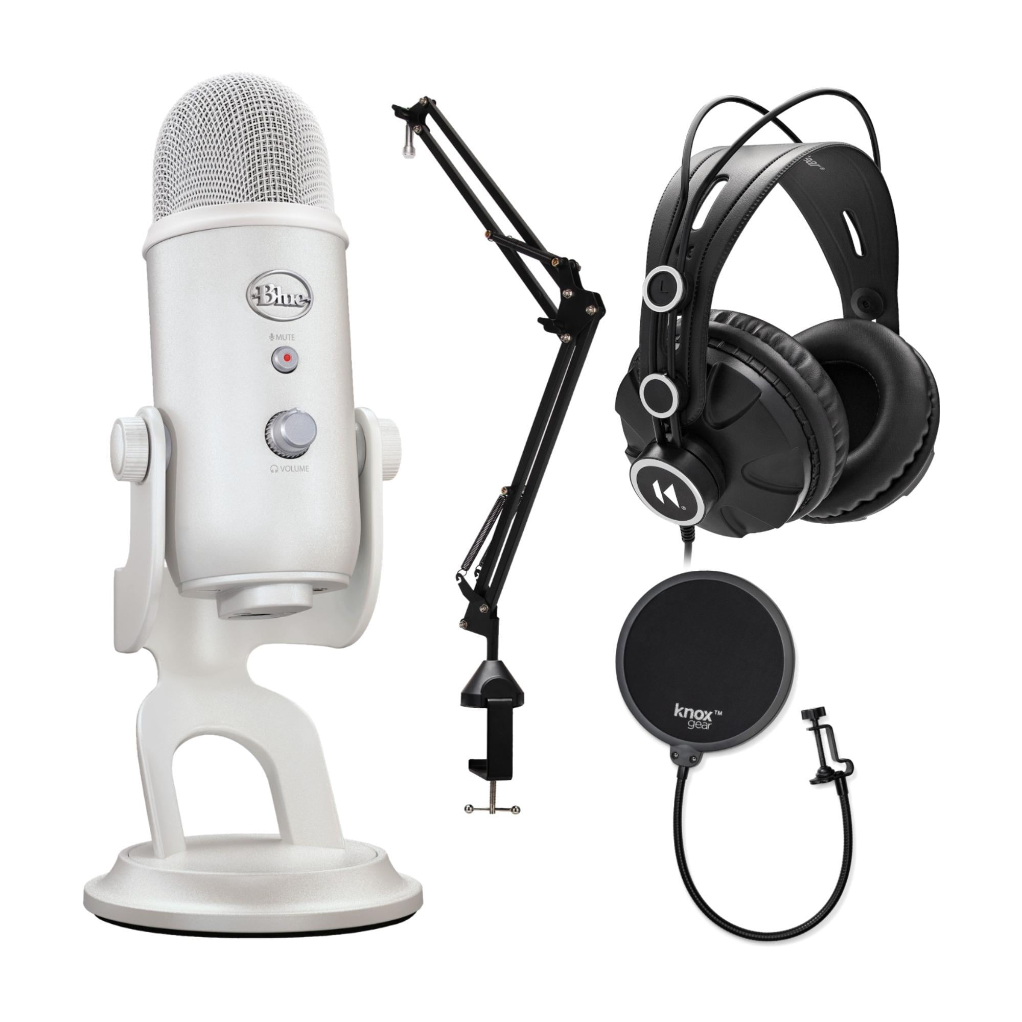 Blue Microphones Yeti USB Desktop Microphone (White Mist) with Boom Arm ...