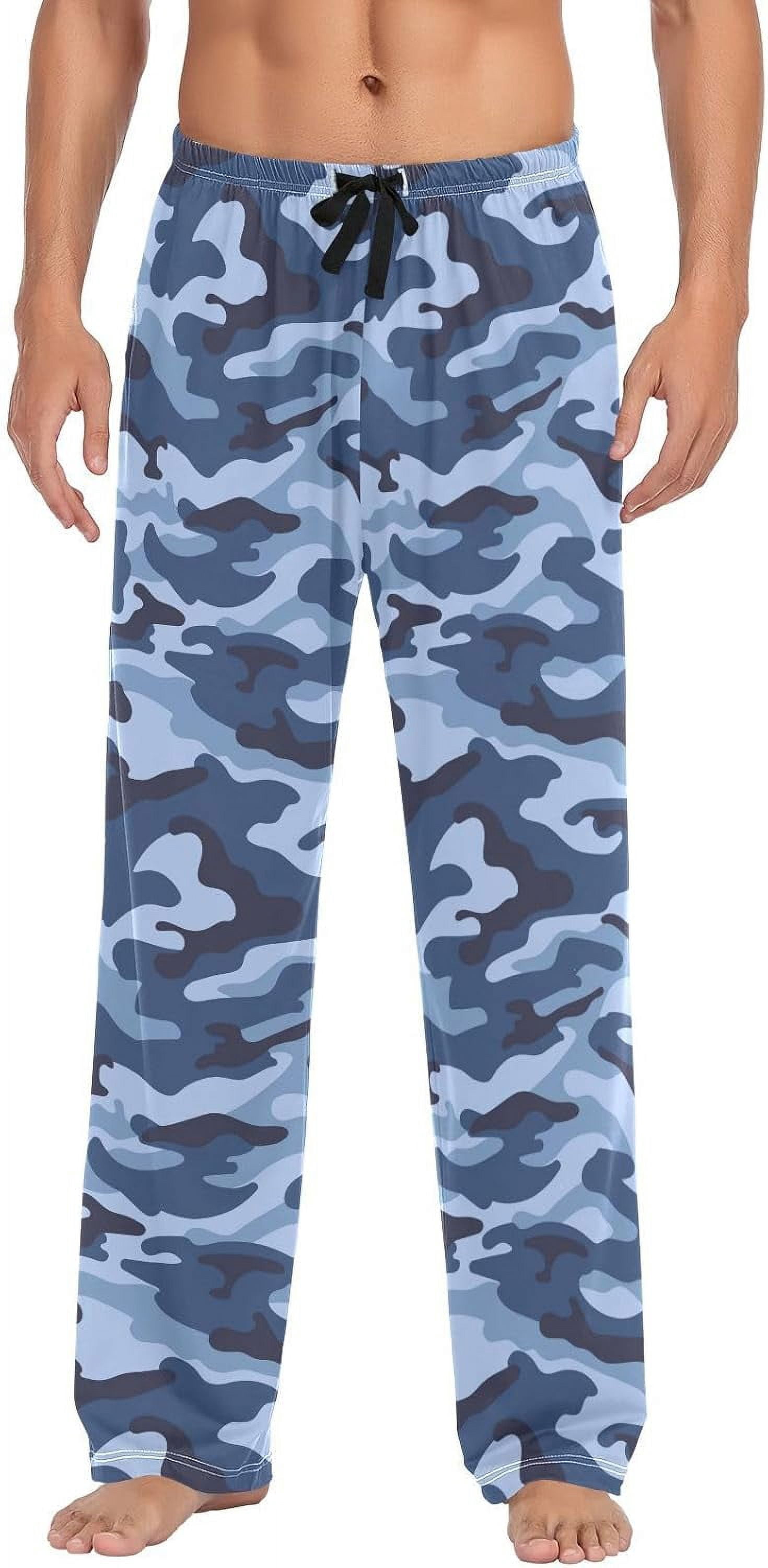 Blue Military Camouflage Mens Pajama Pants Sleepwear Lounge Men's ...