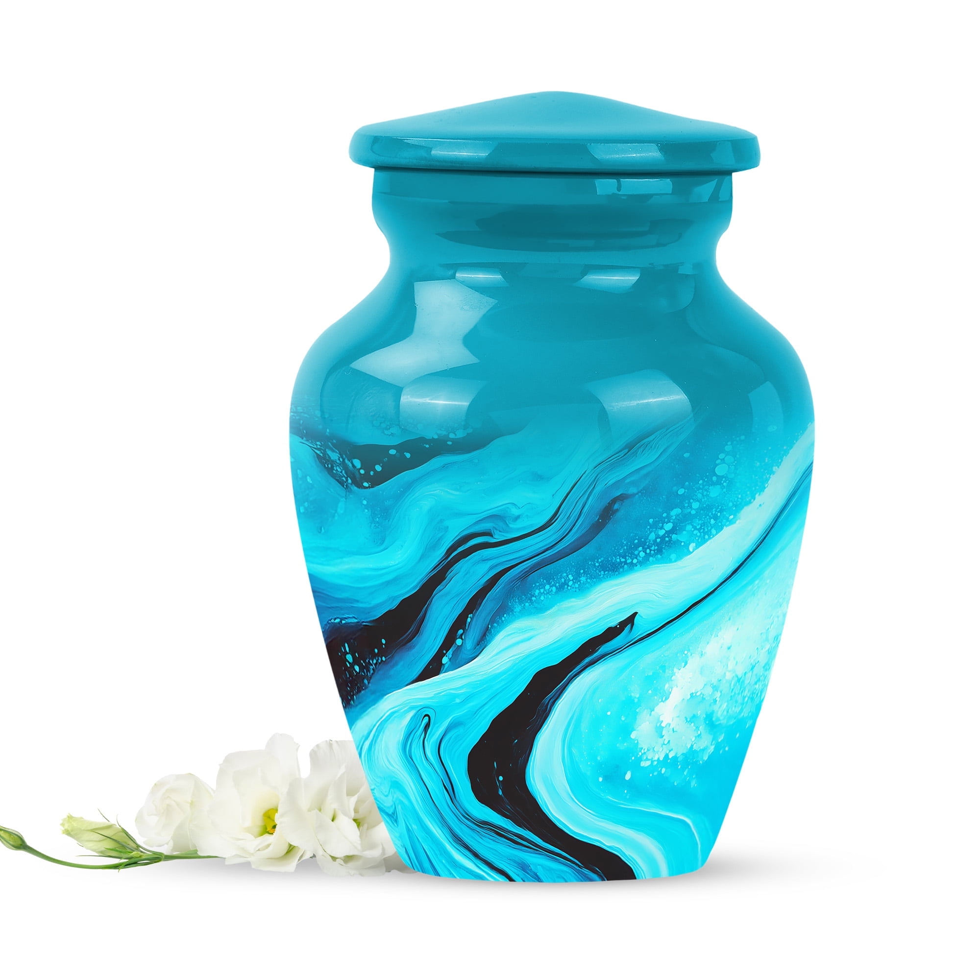 Blue Mini Cremation Urns For Human Ashes Adult Male Dad, Small Funeral ...