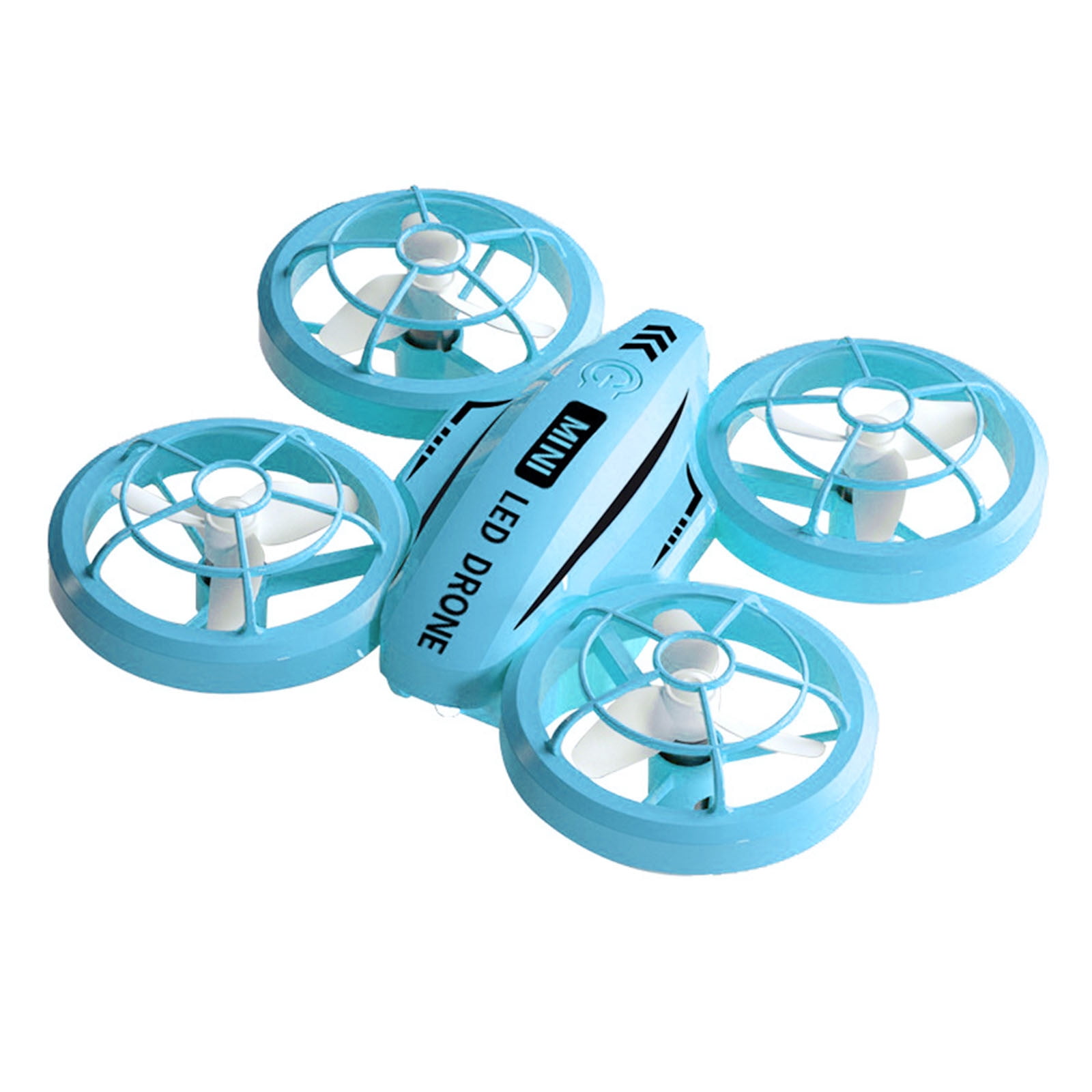 Blue Mini Drone For Kids Remote Control Flying Toys Small Led ...