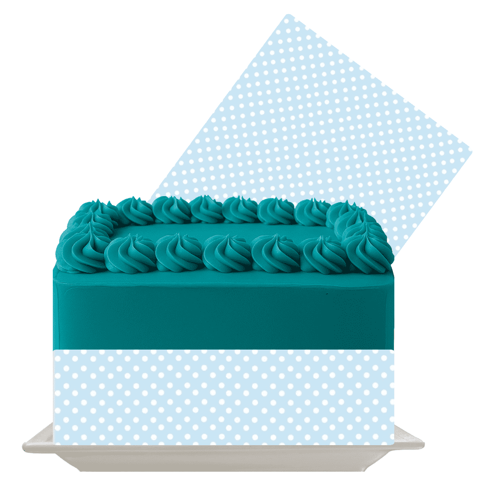 Blue Mini Polka Dot Edible Cake Wrap | Soft Dot Icing Sheet | Baby ...