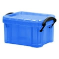 Blue Mini Storage Box With Lock 0.14 Liter Blue Small Organizer Box For ...