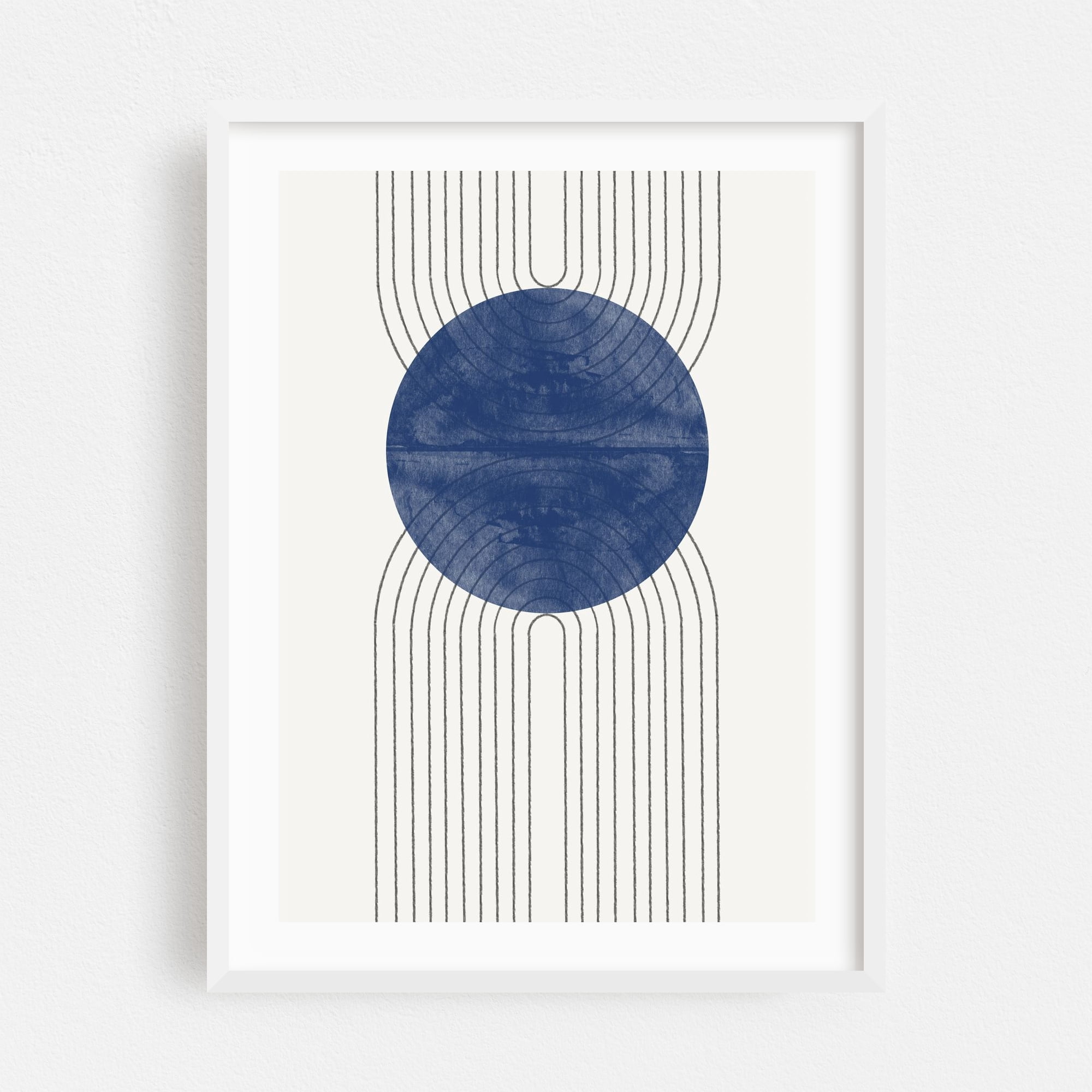 Blue Minimalistic Art - Illustration Abstract Geometric Minimalist ...