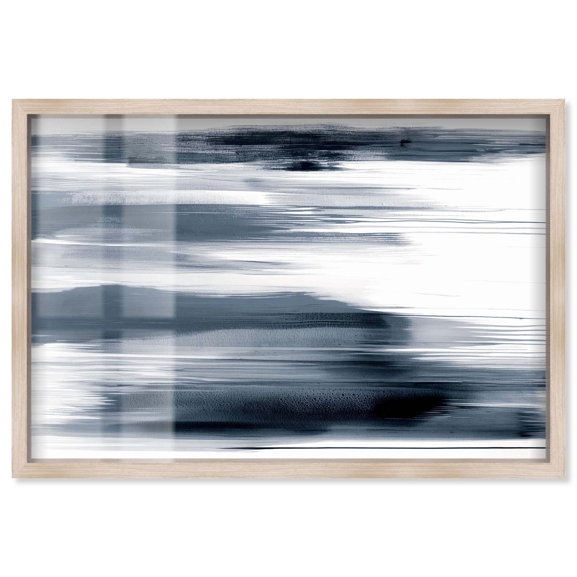 Blue Mirage Shadowbox Print Blue Wall Art by Art Remedy, Blonde Frame ...