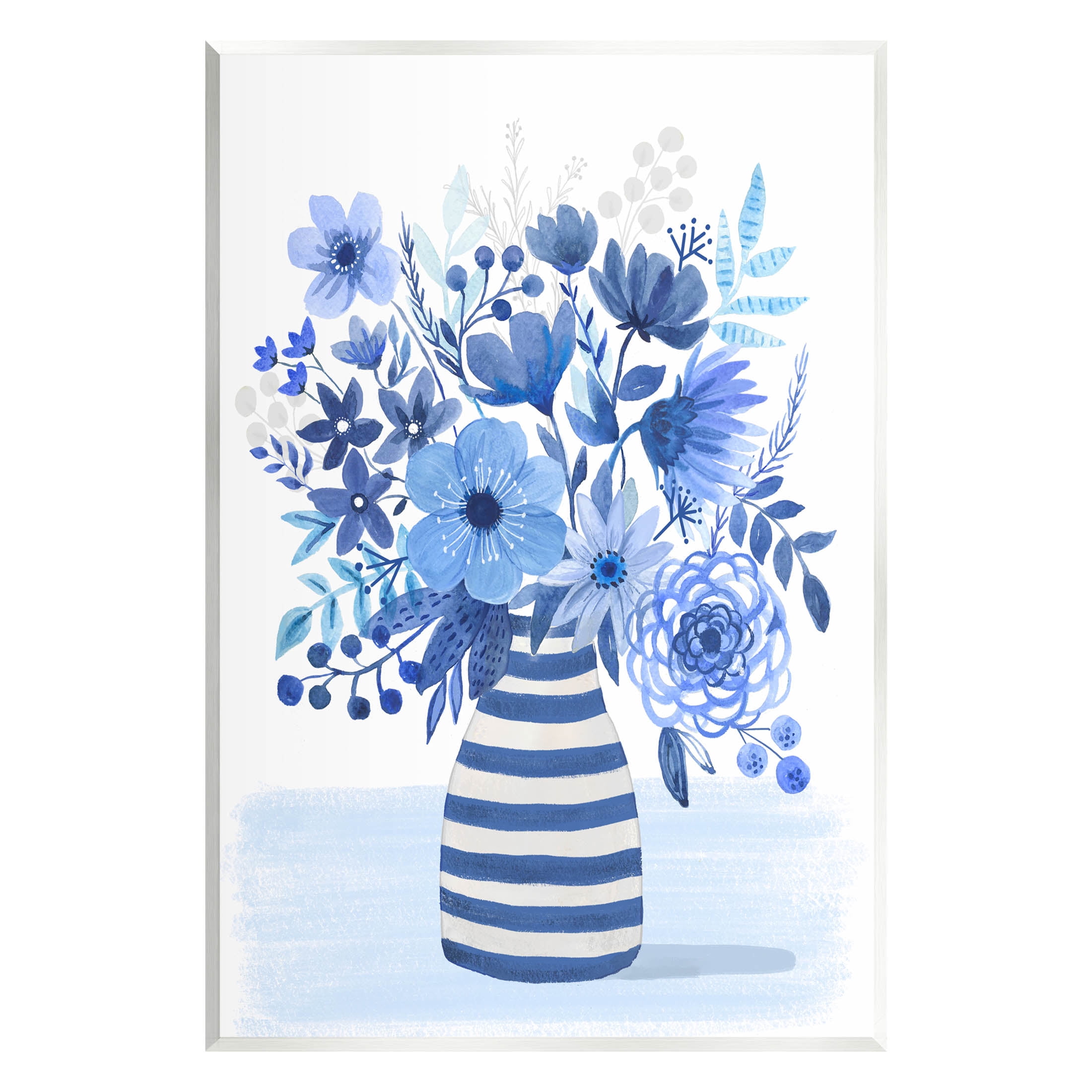 Blue Mixed Flower Bouquet Botanical & Floral Graphic Art Unframed Art ...