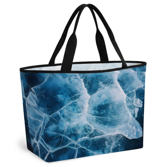 Blue Modern Art Beach Bag for Women, Large Breathable Mesh Beach Tote ...
