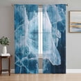Blue Modern Art Sheer Curtains for Living Room Bedroom White Blue Art ...