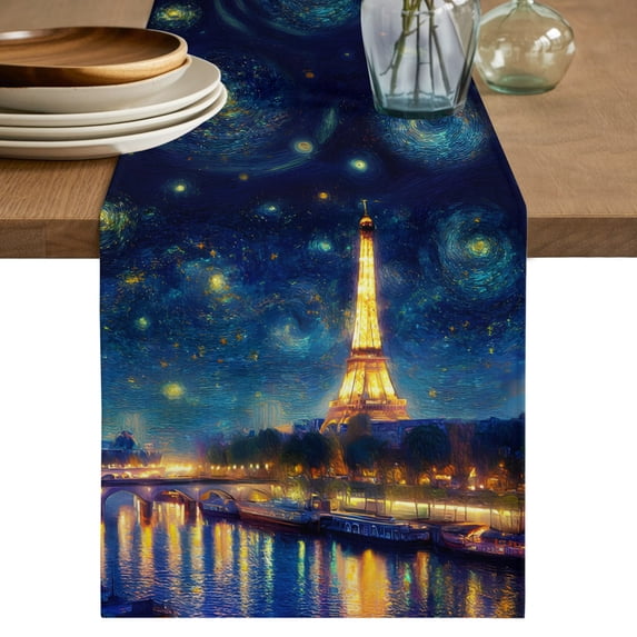 Blue Modern Art Table Runner 72 Inches Long,Abstract Art Contemporary ...