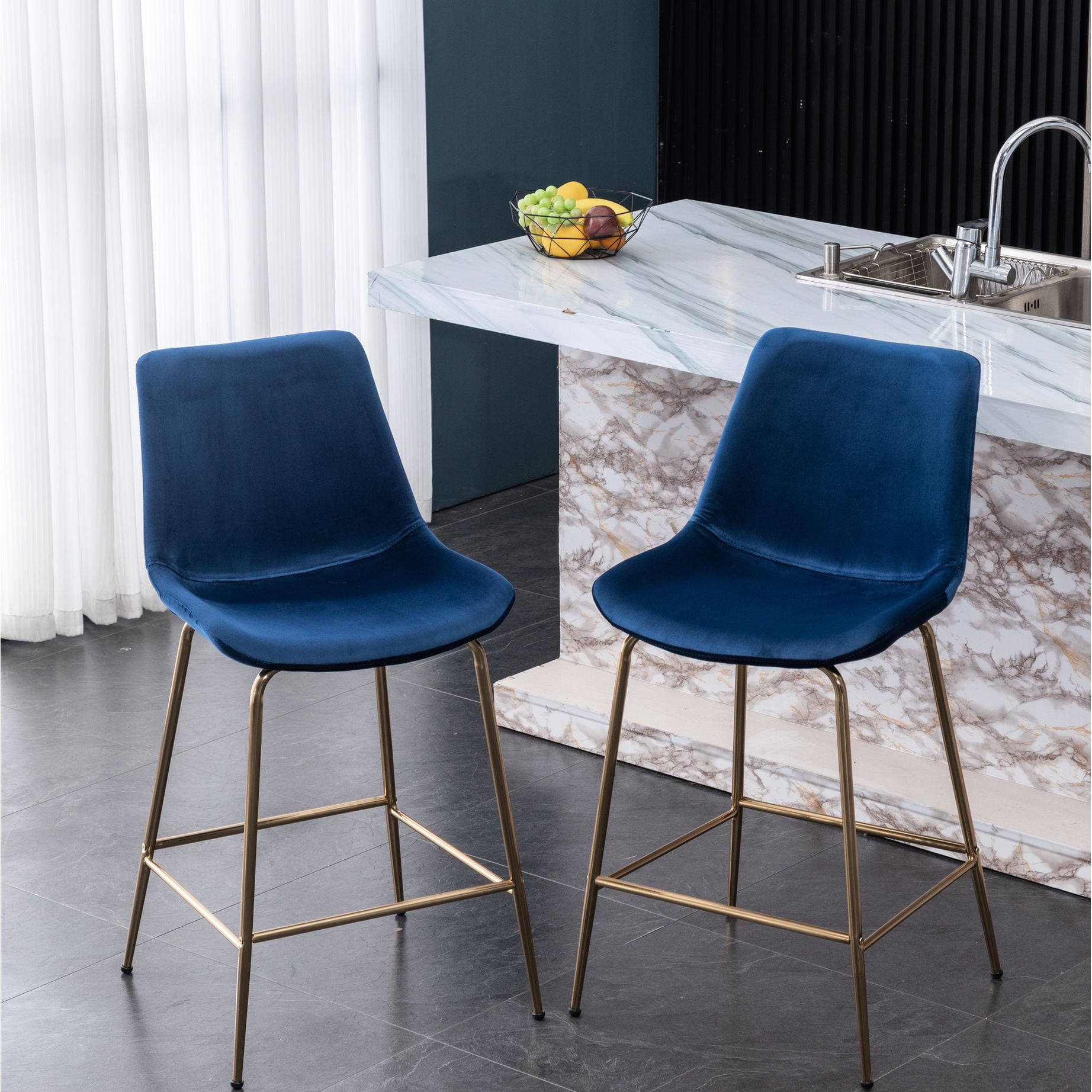 Blue Modern Stools for Counter | Versatile Style with Comfort | Metal ...