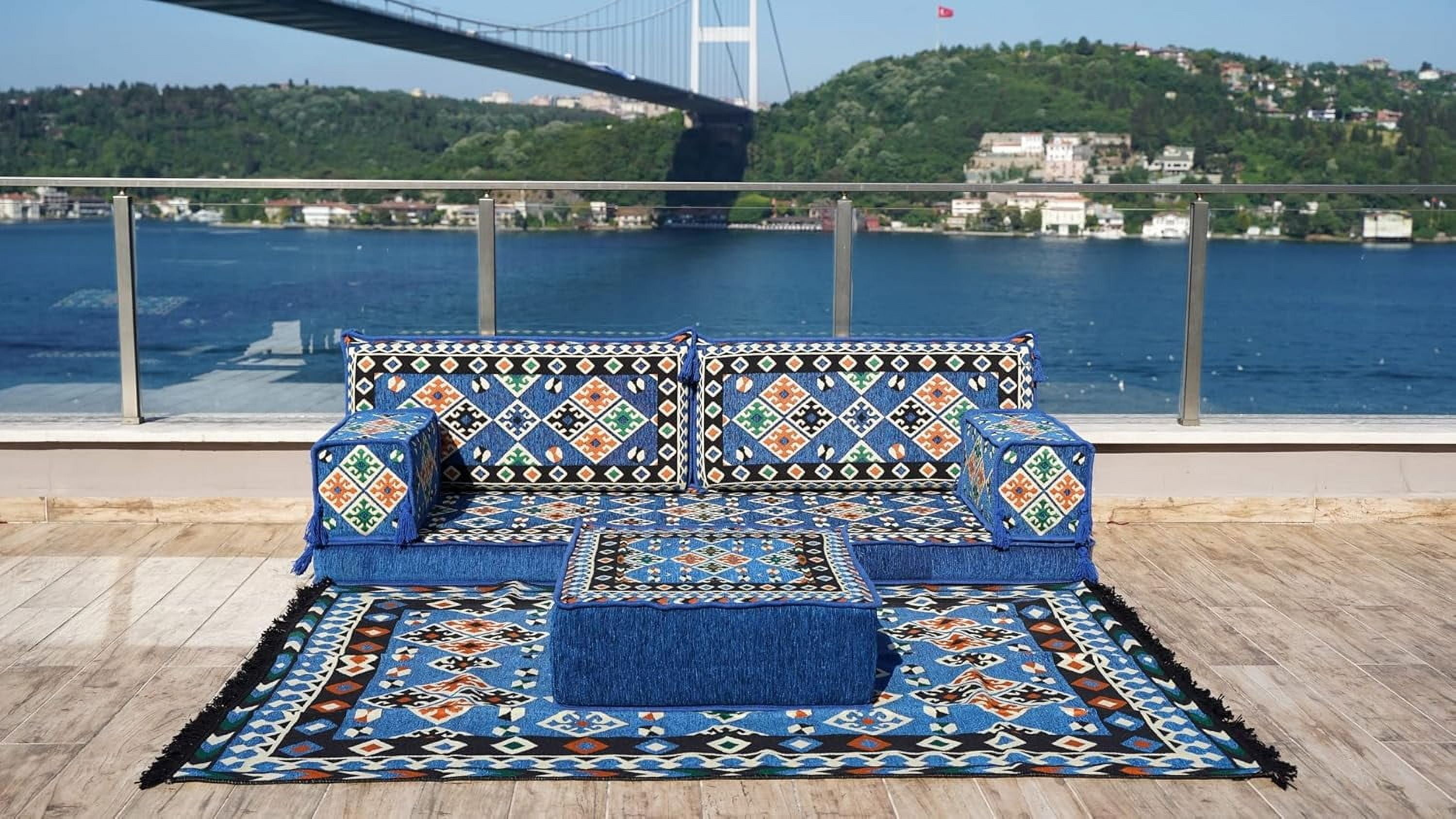 Blue Modular Sectional Sofa, Turkish Sofa, Floor Pillows, Sleeper Sofa ...