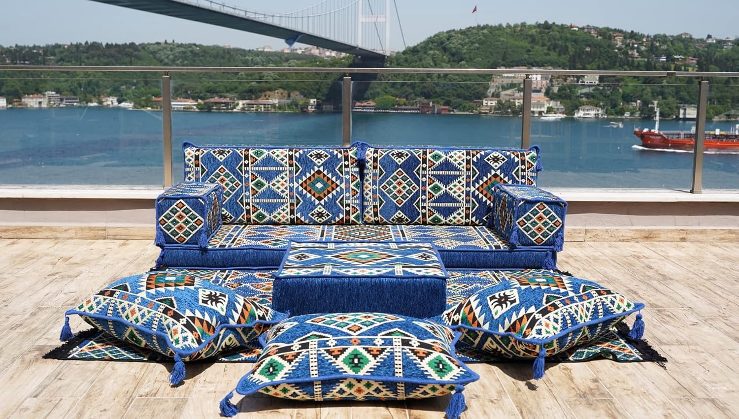 Blue Modular Sofa, Sleeper Sofa Couch, Floor Cushions, Turkish Sofa ...