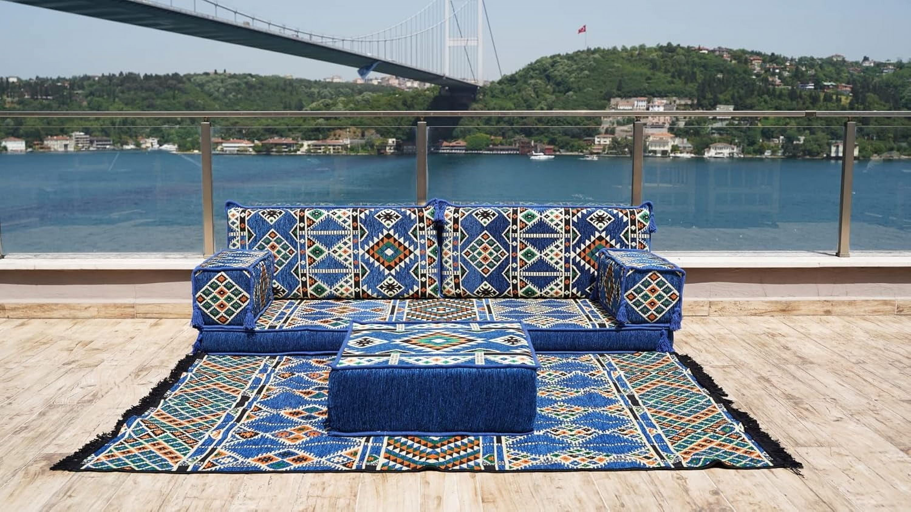 Blue Modular Sofa, Sleeper Sofa Couch, Floor Cushions, Turkish Sofa ...