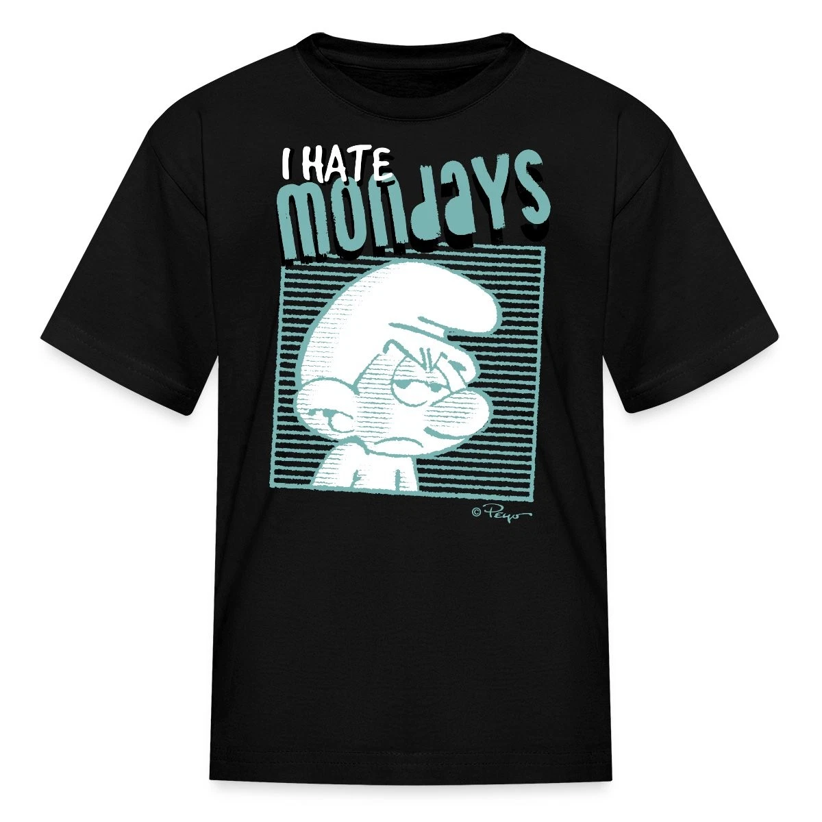 Blue Monday Humor Smurf Dislikes Monday Retro Fun Cartoon Style Unisex ...