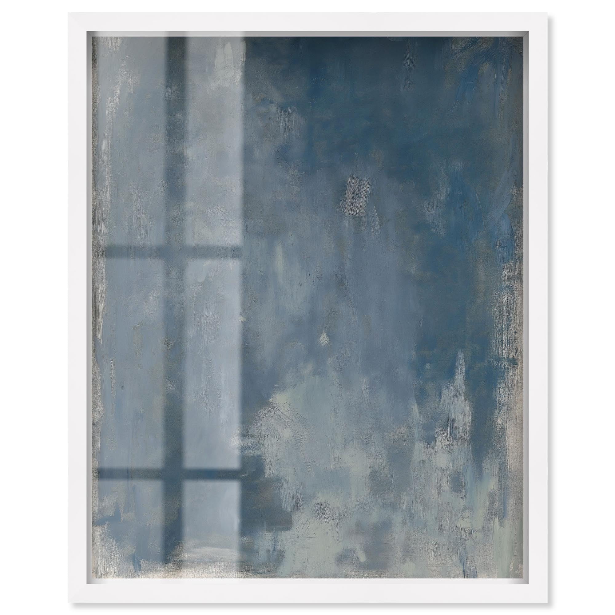 Blue Monolith Shadowbox Print Blue Abstract Art by Art Remedy, White ...