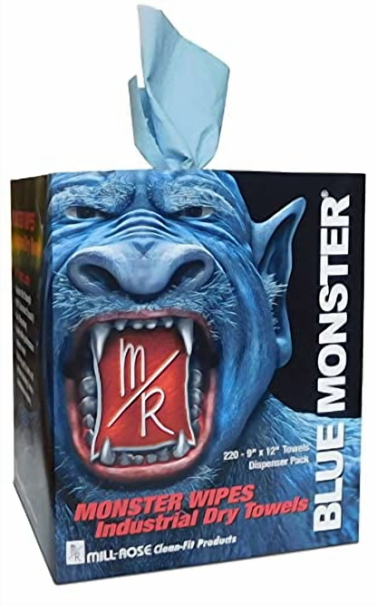 Blue Monster 77100 INDUSRTIAL Dry Wipes 220 Count 9”X12 - Walmart.com