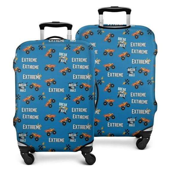 Blue Monster Cartoon Trucks Extreme Pattern Luggage Cover Fashion ...