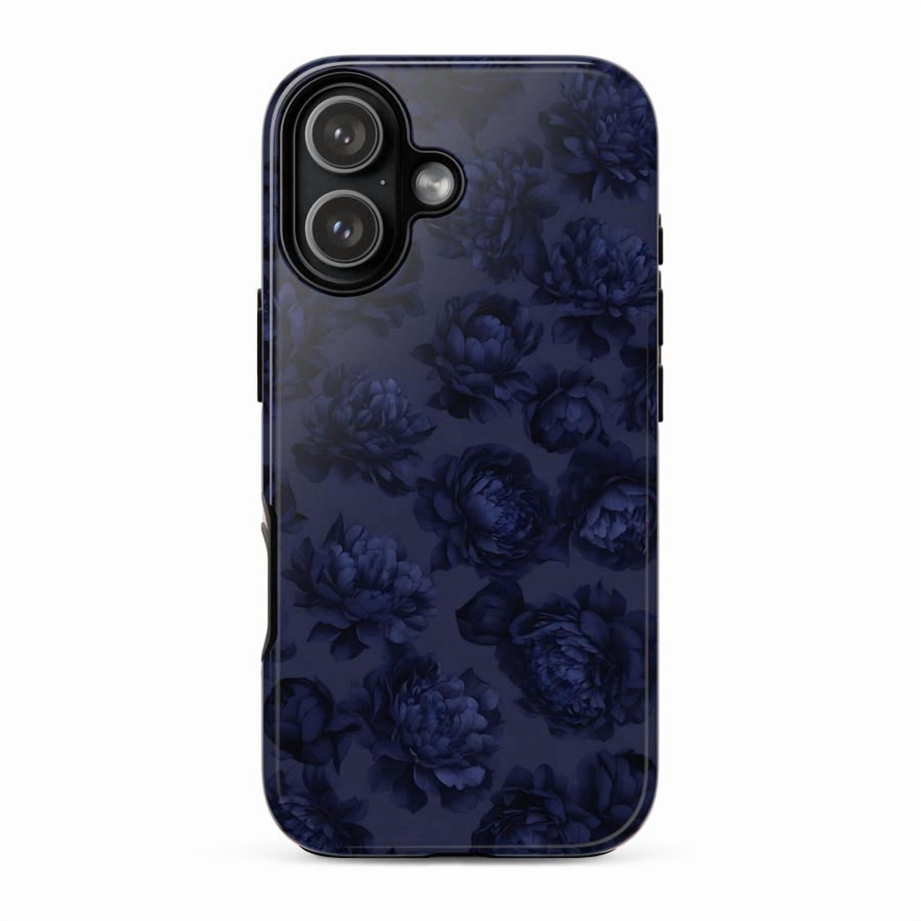 Blue Mood Dark Moody Floral Case for iPhone 11 12 13 14 15 16 17 Pro ...