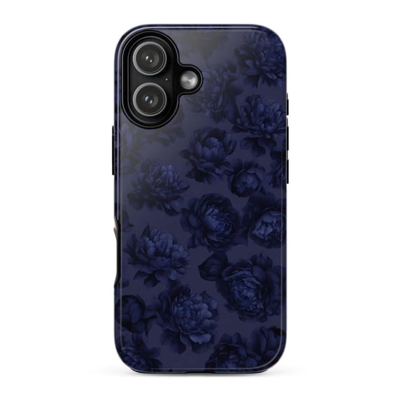 Blue Mood Dark Moody Floral Case for iPhone 11 12 13 14 15 16 17 Pro ...