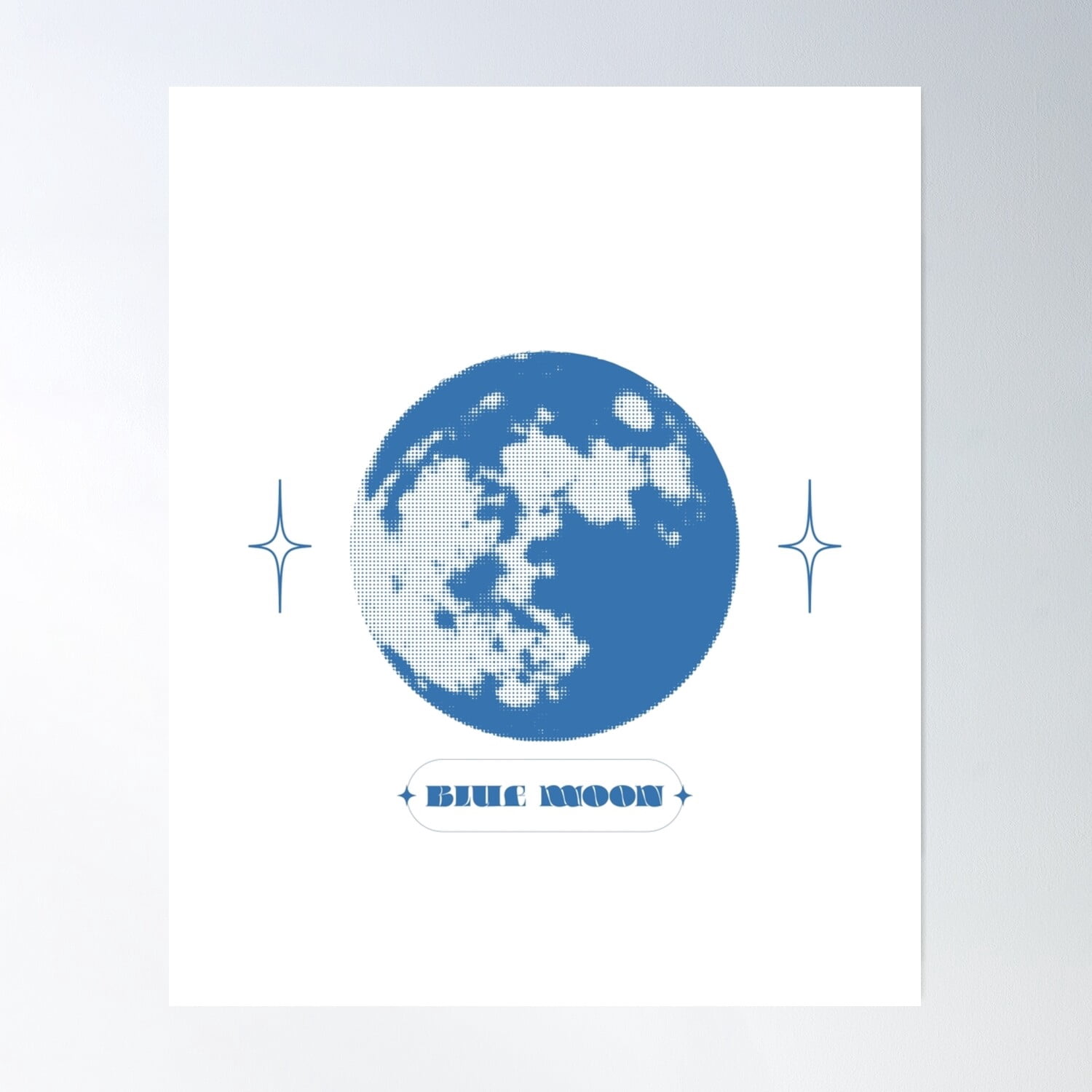 Blue Moon 2 Poster Wall Art, Modern Wall Decor, 24x36 UNFRAMED ...