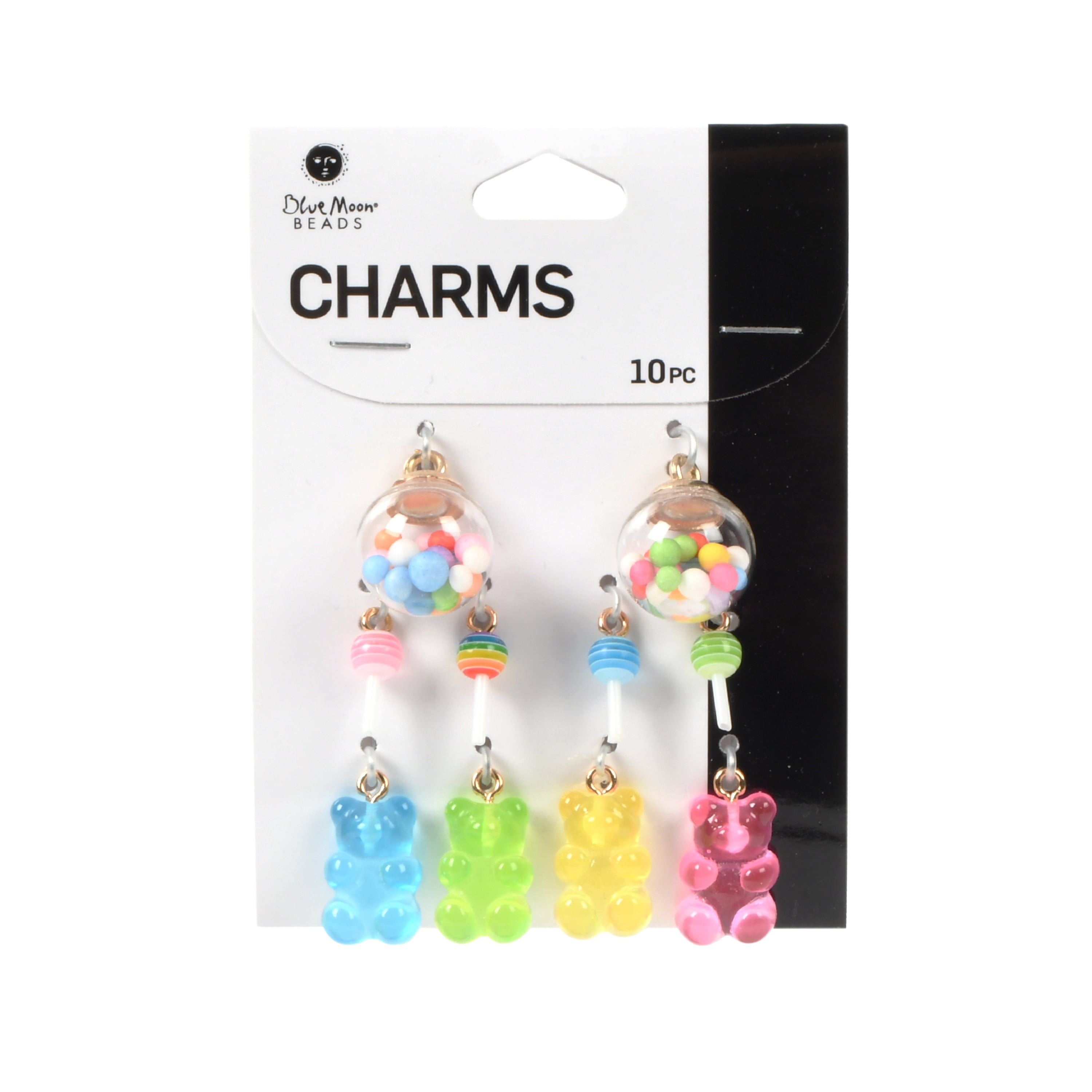 Blue Moon Beads 10 Piece Candy Themed Resin and Glass Charms-Unisex ...