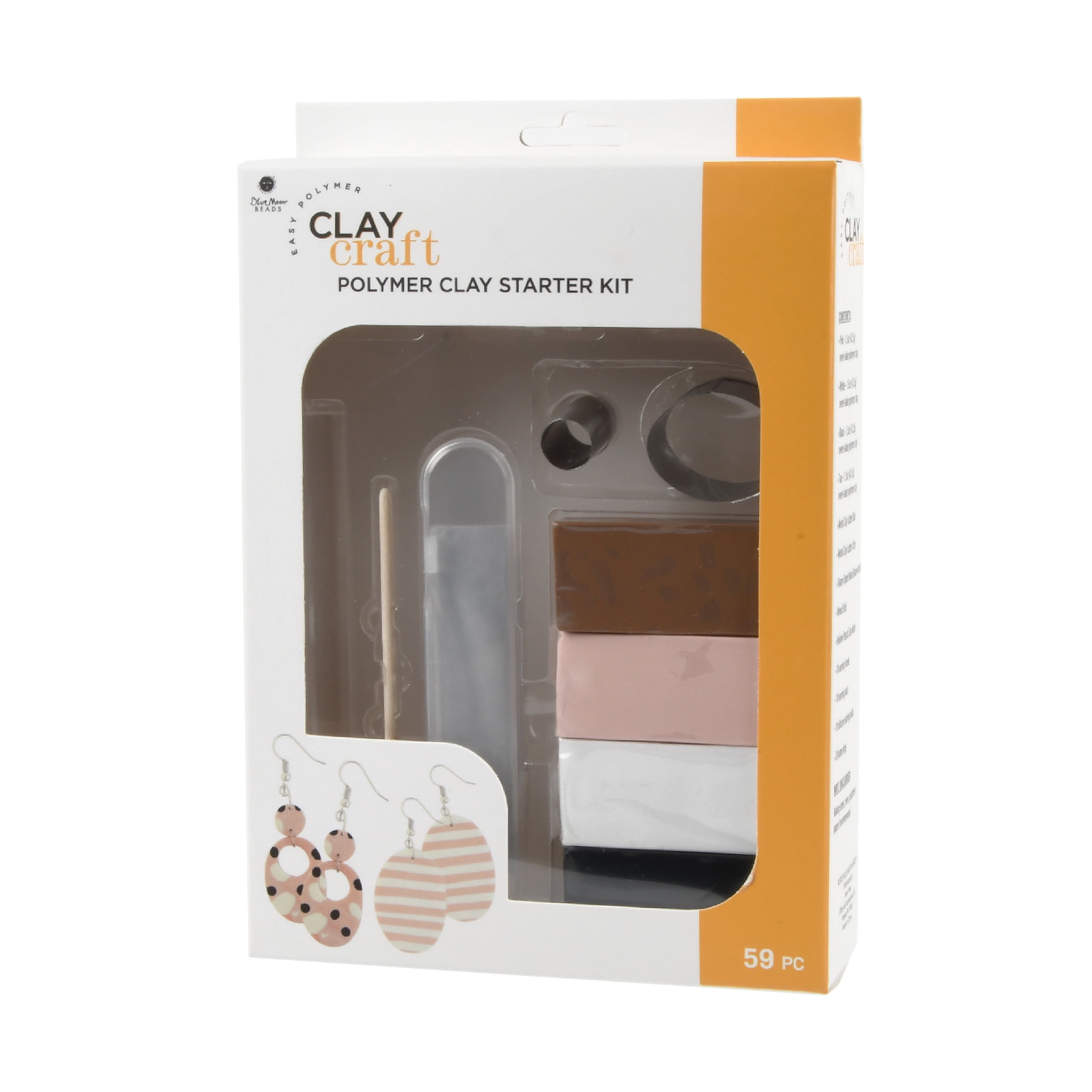 Blue Moon Beads Polymer Clay Starter Kit for Jewelry Making, 59 Pieces ...