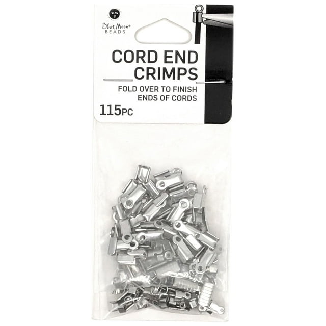 Blue Moon Beads Silver Metal Cord End Crimps for DIY Jewelry Making ...