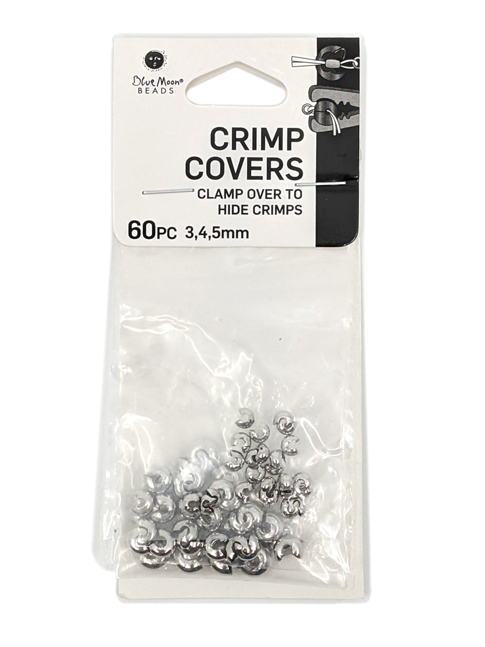 Blue Moon Beads Silver Metal Crimp Cover Beads for DIY Jewelry Making ...