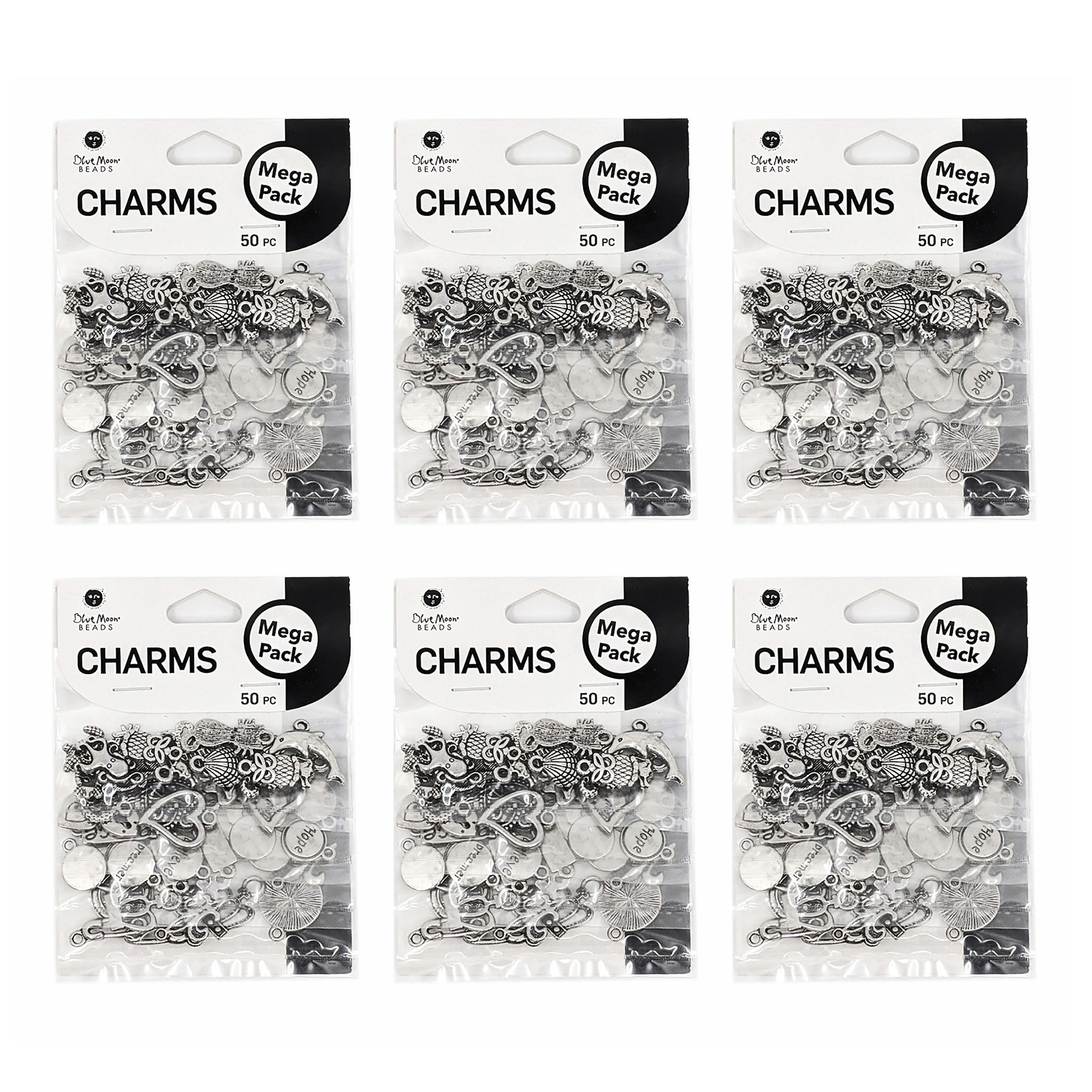 Blue Moon Beads Silver Metal Mega Value Charm Pack for DIY Jewelry ...