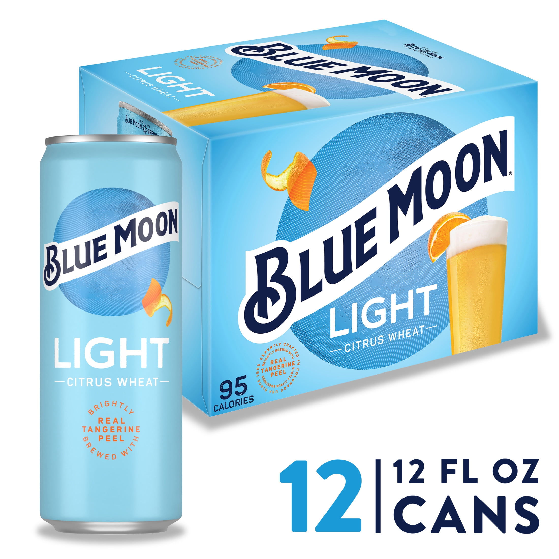 Blue Moon Light Craft Beer, 12 Pack, 12 fl oz Aluminum Cans, 4.0% ABV ...