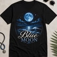 Blue Moon Ocean T Shirt, Moonlight Wave Nautical Tee, Starry Night ...