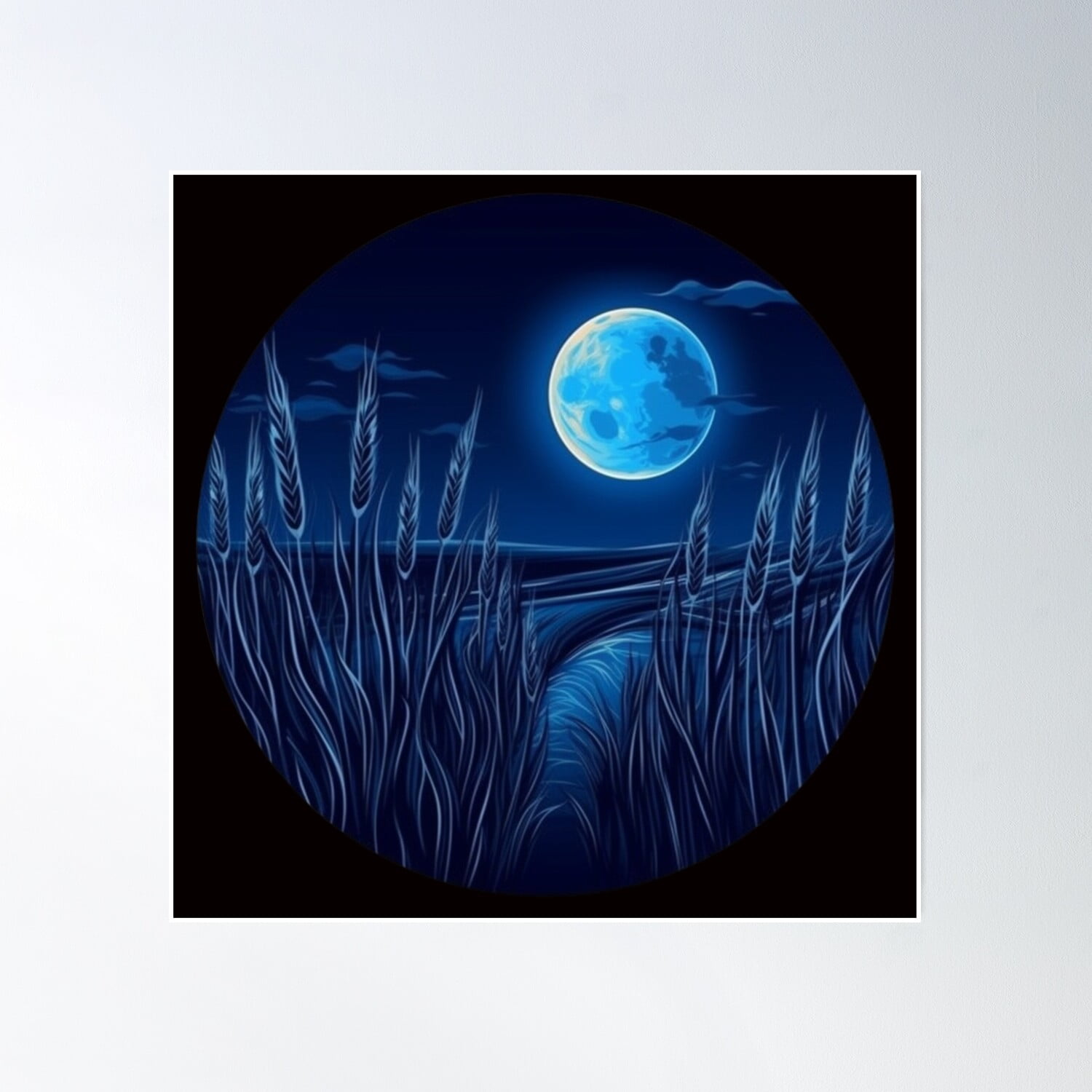 Blue Moon Poster Wall Art, Modern Wall Decor, 24x24 UNFRAMED - Walmart.com