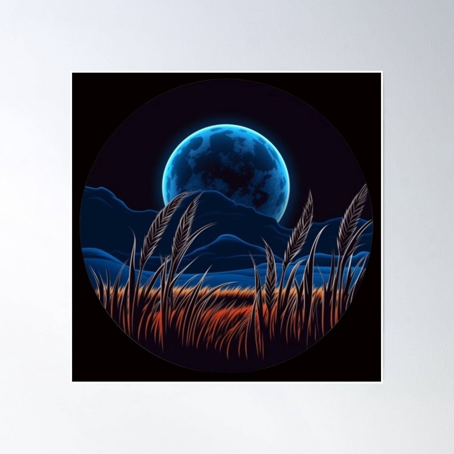 Blue Moon Poster Wall Art, Modern Wall Decor, 30x30 UNFRAMED - Walmart.com
