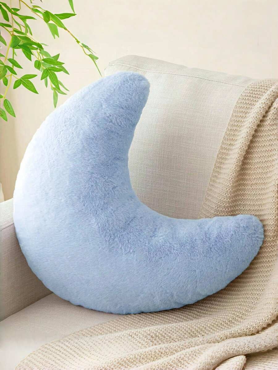 Blue Moon-Shaped Plush Decorative Throw Pillow For Sofa Bed Living Room ...