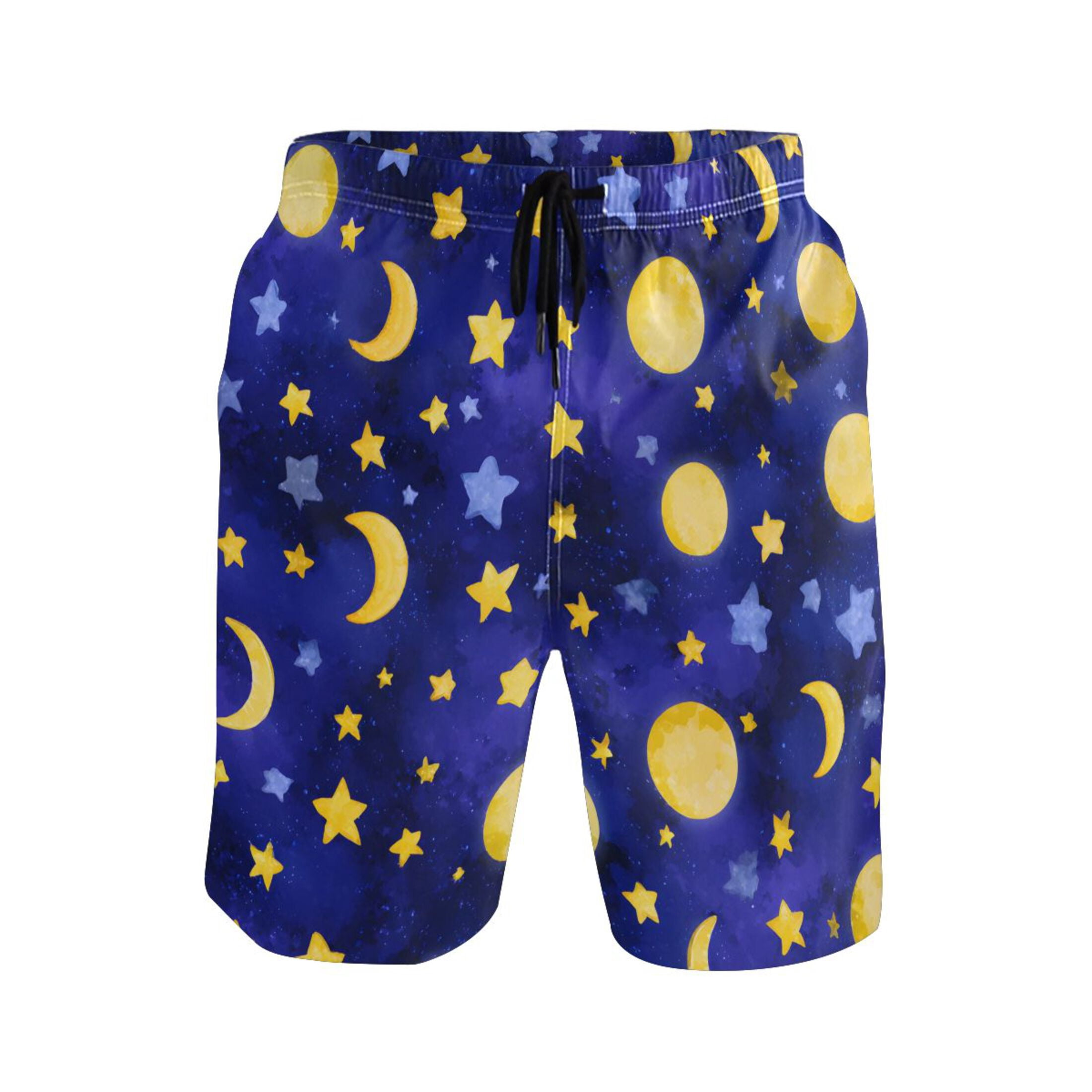 Blue Moon Stars Mens Swim Trunks Quick Dry Board Shorts Breathable Fit ...