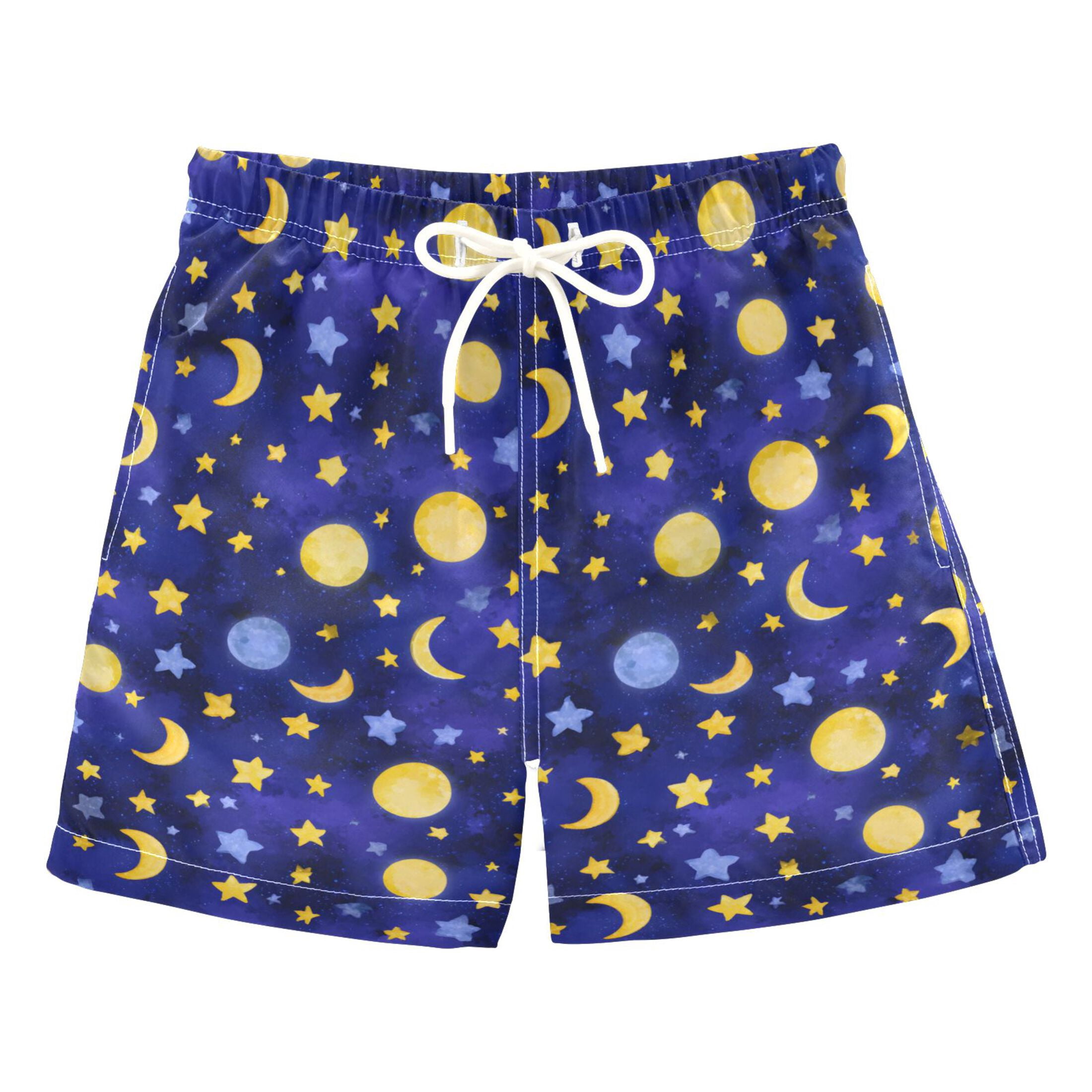 Blue Moon Stars Swim Trunks Quick Dry Beach Pool Board Shorts ...