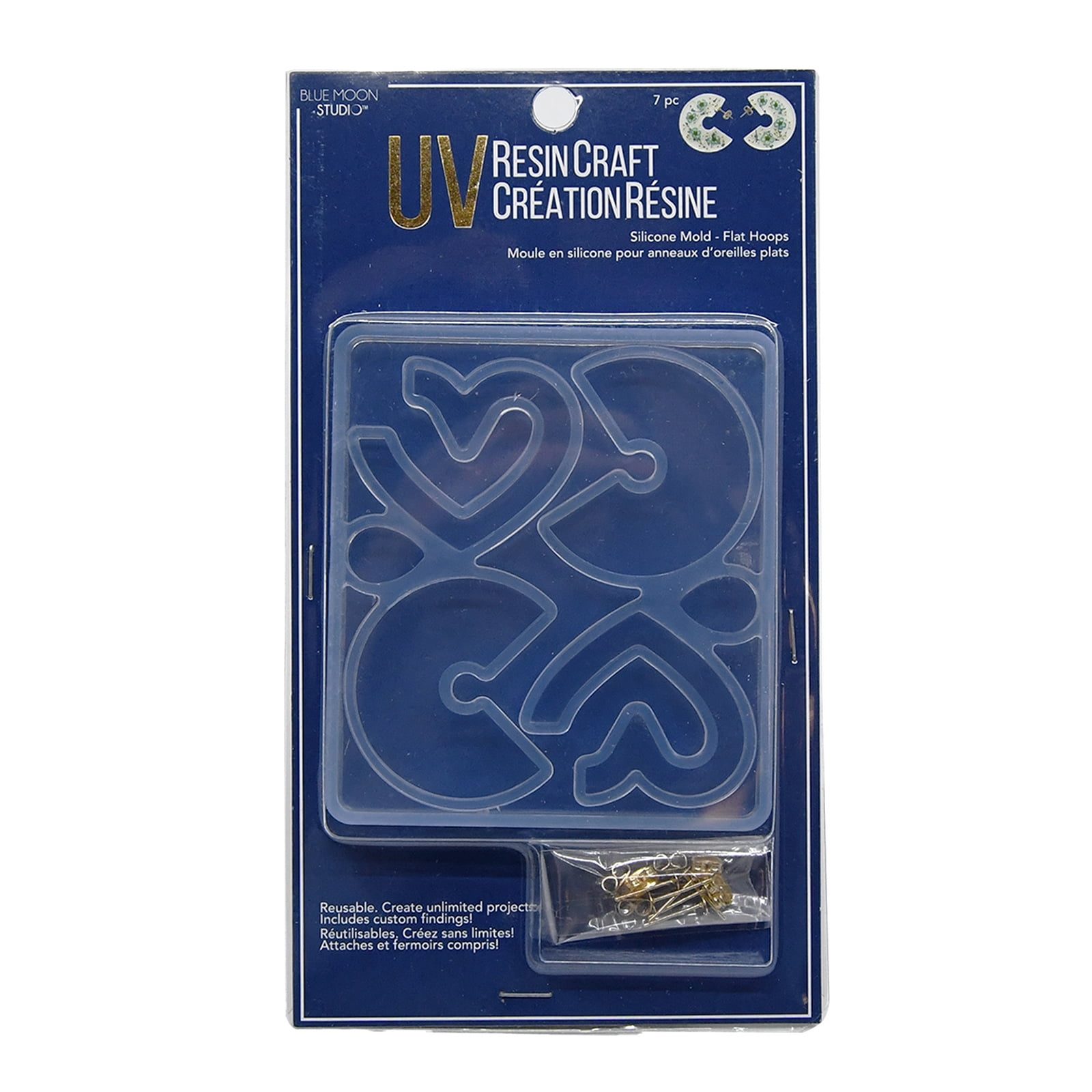 Blue Moon Studio™ Resin UV Craft Flat Hoops Silicone Mold - Walmart.com