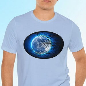 Blue Moon T-Shirt: Celestial Forest Night Sky Unisex Tee - Walmart.com