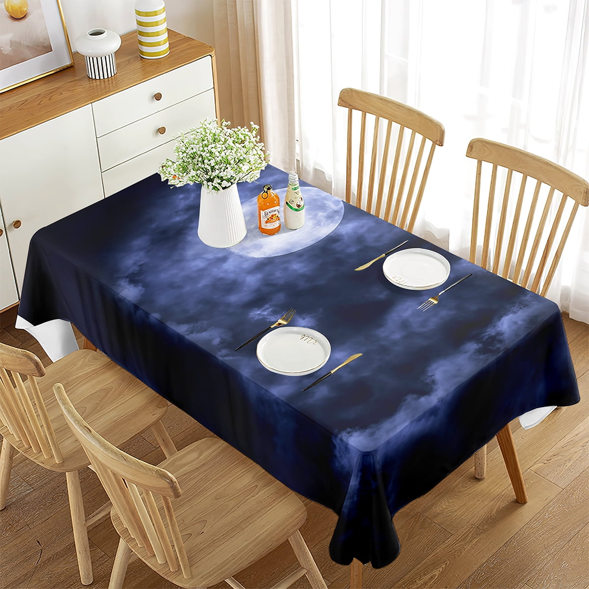 Blue Moon Tablecloth Dream Star ration Tea Table Dining Room Party ...