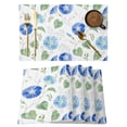 Blue Morning Glory Placemats Set of 8 Spring Floral Green Leaves Green ...