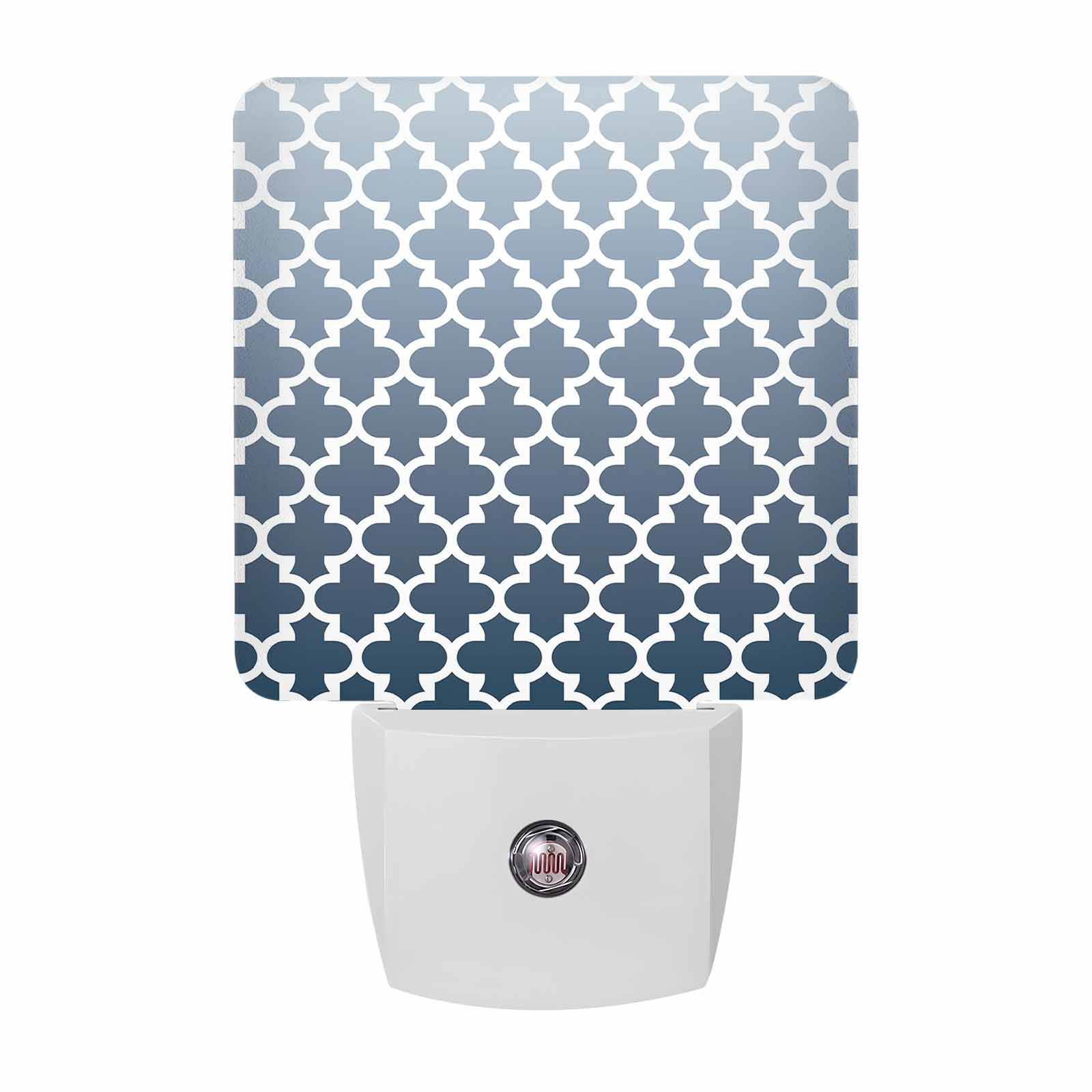 Blue Moroccan Design Plug-in LED Night Lights Geometric Pattern Auto ...