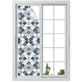 Blue Moroccan Plaid Window Privacy Film Modern Abstract Exotic ...
