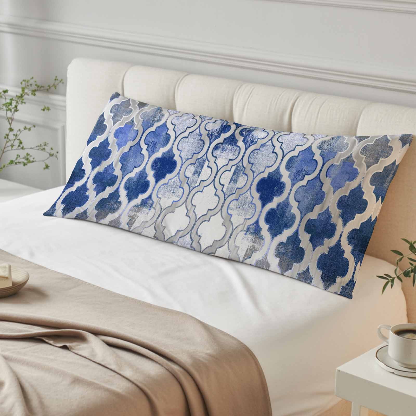 Blue Morocco Body Pillow Cover, Pillowcase Protectors with Zipper ...