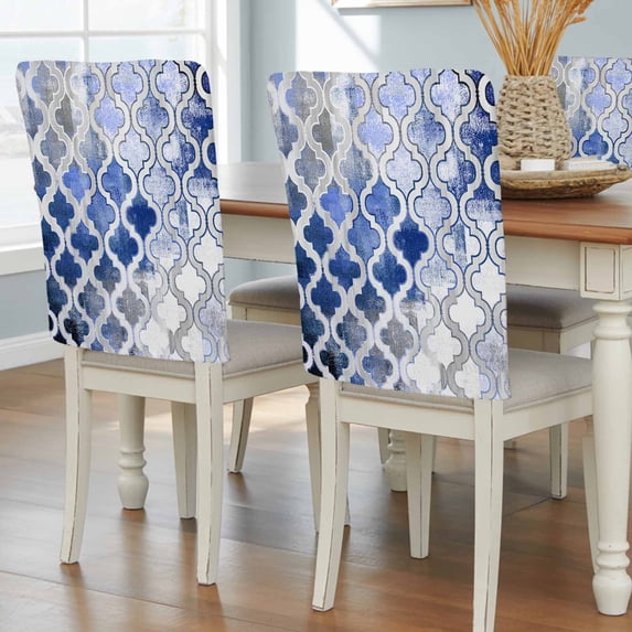 Blue Morocco Chair Back Covers, Vintage Graffiti Paint Art Boho Dappled ...