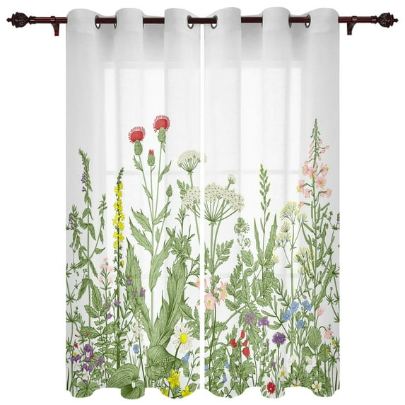 Blue Morocco Spring Flower Wildflower Window Curtains Home r Living ...