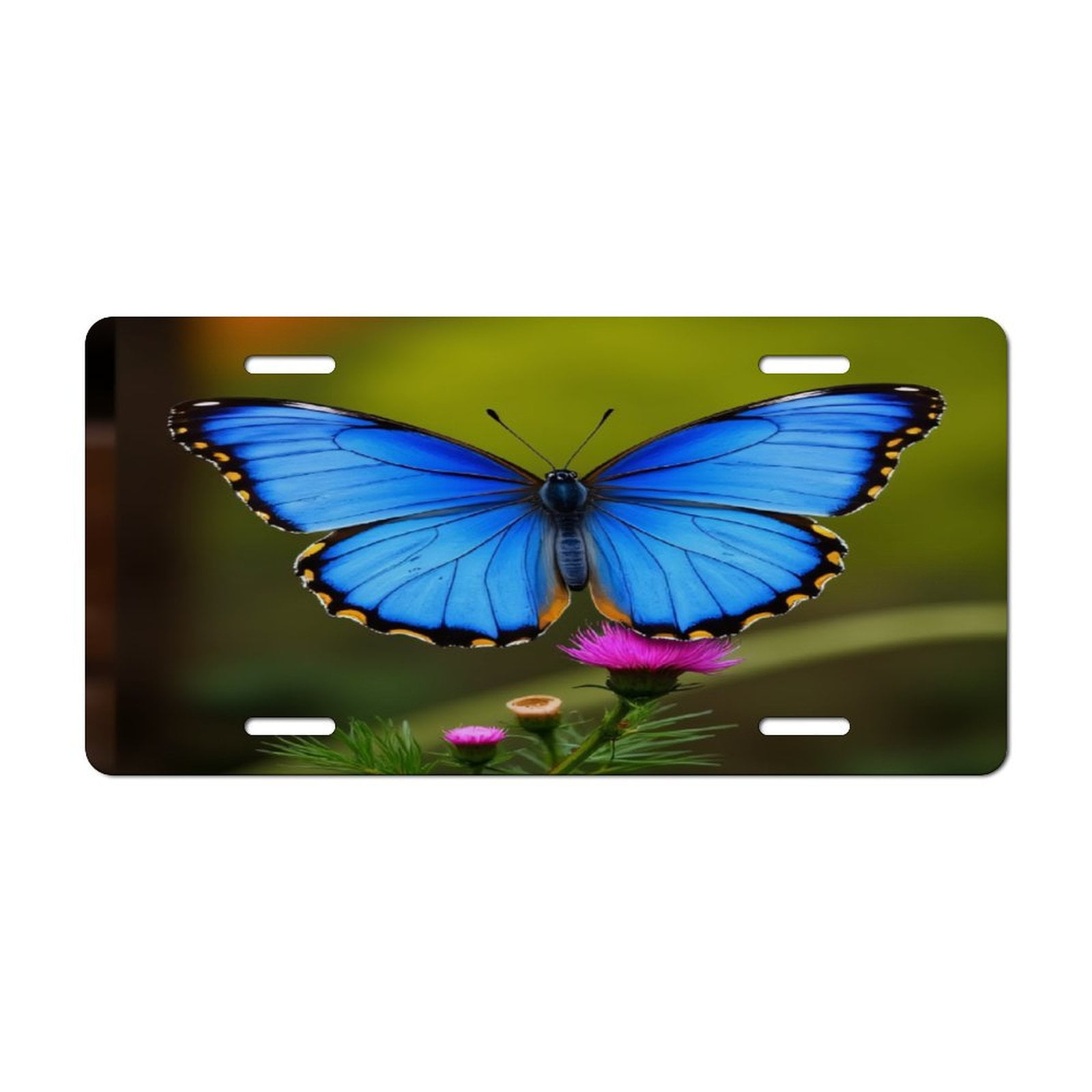 Blue Morpho Butterfly Bloom Car Decorative Front License Plate,Vanity ...