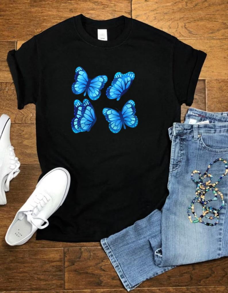 Blue Morpho Butterfly Funny Insect Animal Art Unisex T-Shirt, for men ...